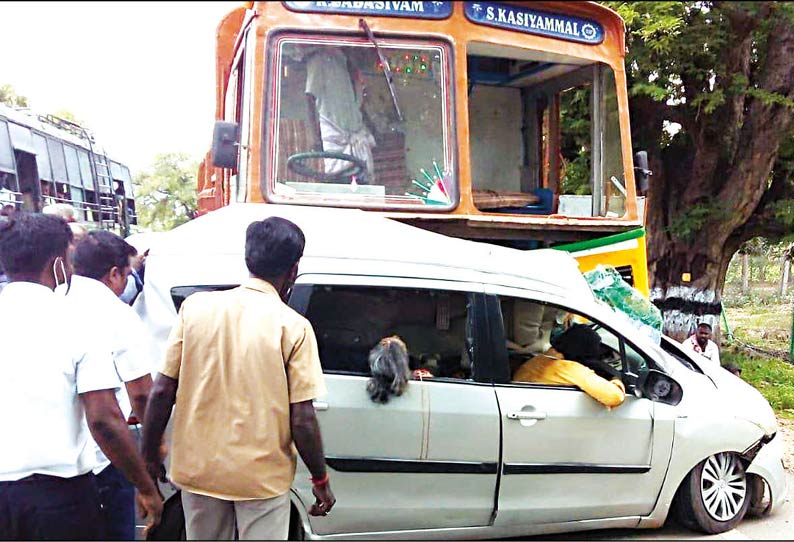 Tragedy struck when a car tire exploded and collided with a lorry ...