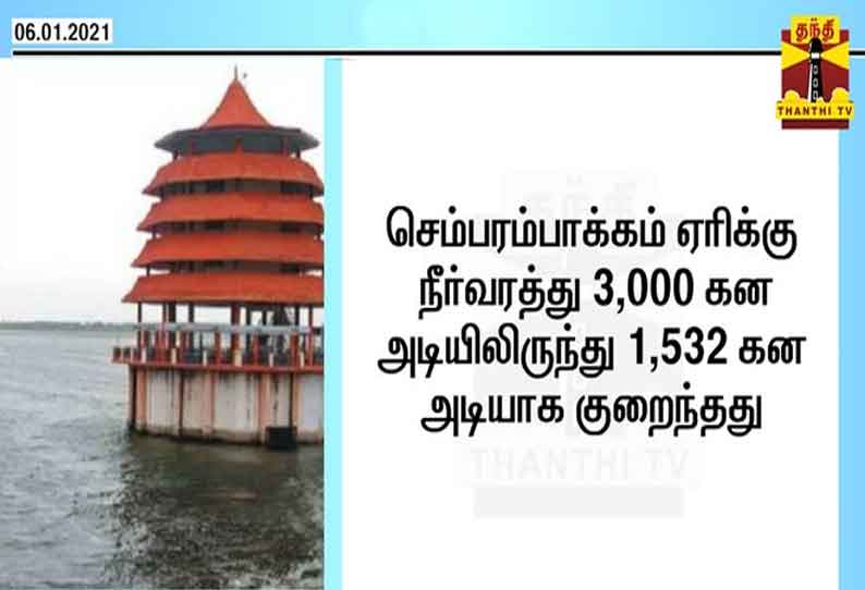 Water supply to Sembarambakkam Lake At least 1,532 cubic feet from ...