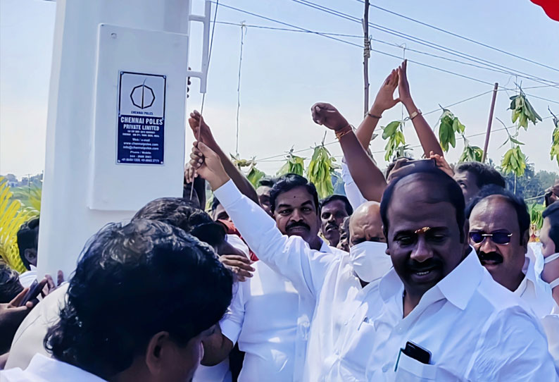 In Ulundurpet 69 feet high The flagpole Minister Eva Velu flagged off ...